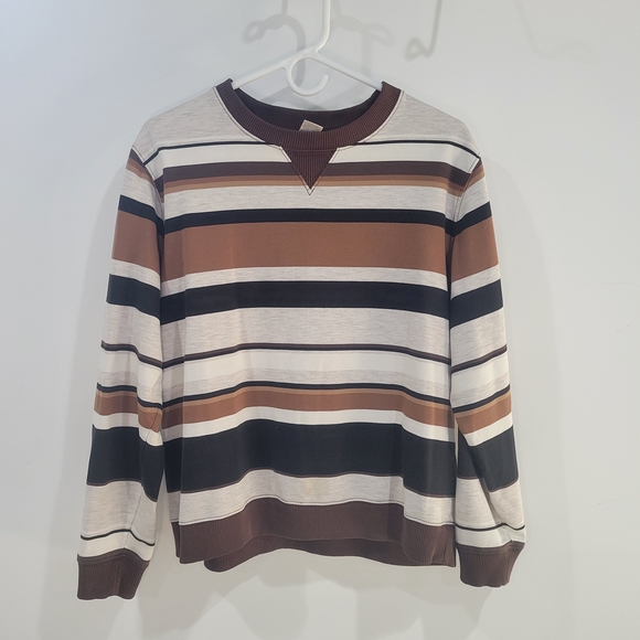 Studio Works | Tops | Studio Works Womens Striped Crewneck Sweatshirt ...